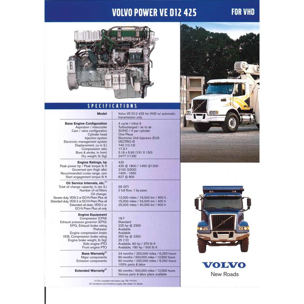 23-0576 Brochure Volvo VHD D12 425 - MANUDOC