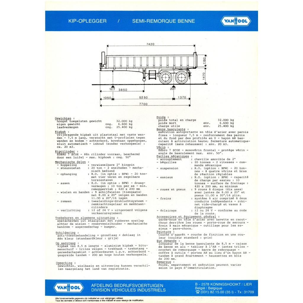 25-2337 Van Hool semi-trailer tipper - MANUDOC