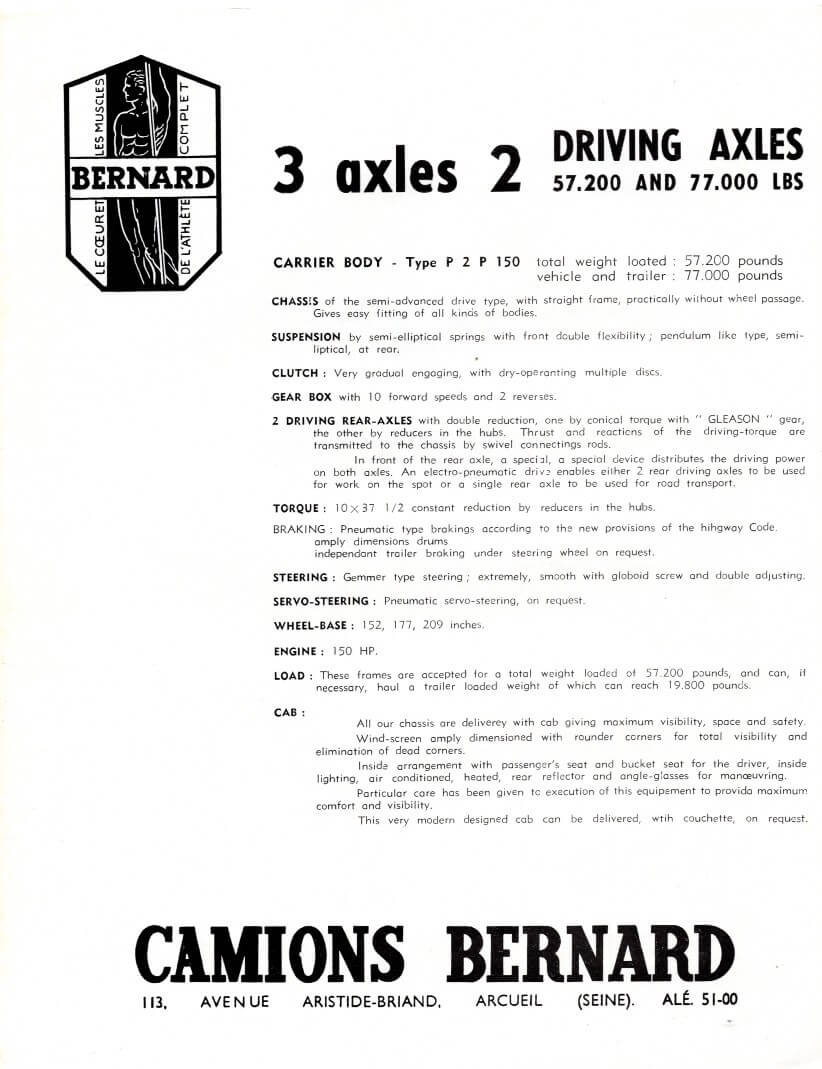 25-4074 Bernard 2-axle tractor unit - MANUDOC